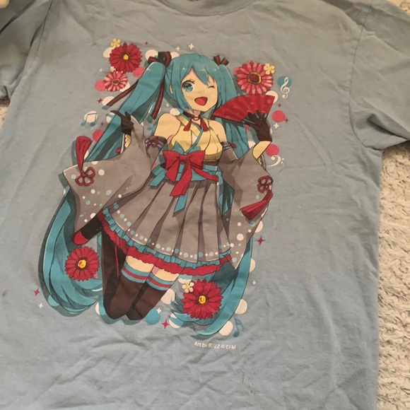 Hot Topic | Tops | Blue Hatsune Miku Shirt | Poshmark